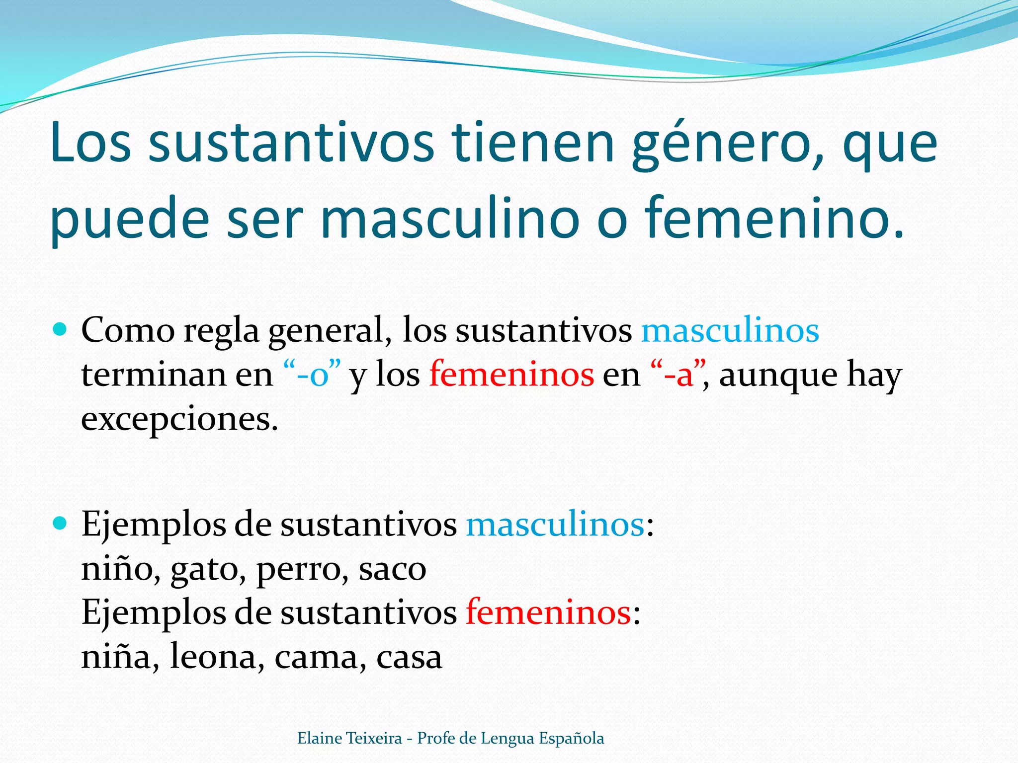 Género y número de los sustantivos | PPT