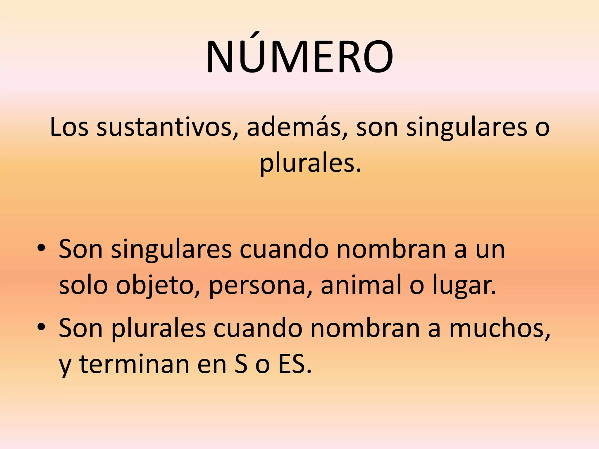 Género y número del sustantivo | PPTX