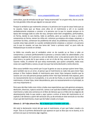 Génesis 2 18 25 origen y propósito del matrimonio. (Serie 2015) | PDF
