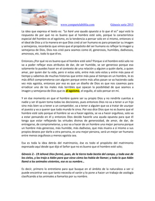 Génesis 2 18 25 origen y propósito del matrimonio. (Serie 2015) | PDF