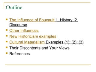 g_new_historicism_cultural_materialism.ppt | Poetry | Books and Literature