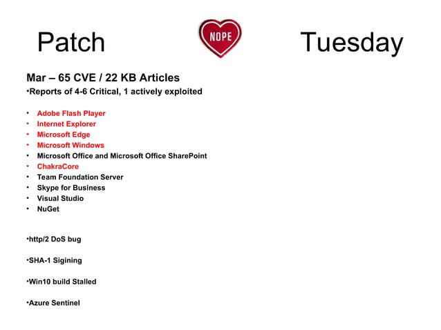 Patch Tuesday Presentation Holes and Patches | PPT