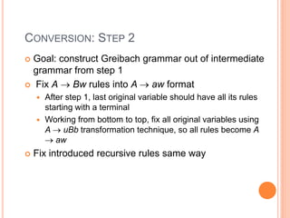 The Greibach normal form is referred to as GNF gnf1.pdf