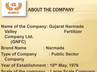 Gnfc presentation | PPTX