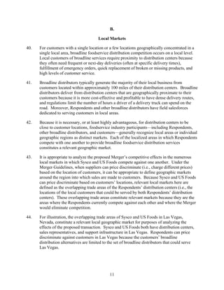 FTC Complaint Sysco US Foods Acquisition | PDF