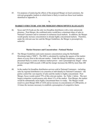 FTC Complaint Sysco US Foods Acquisition | PDF