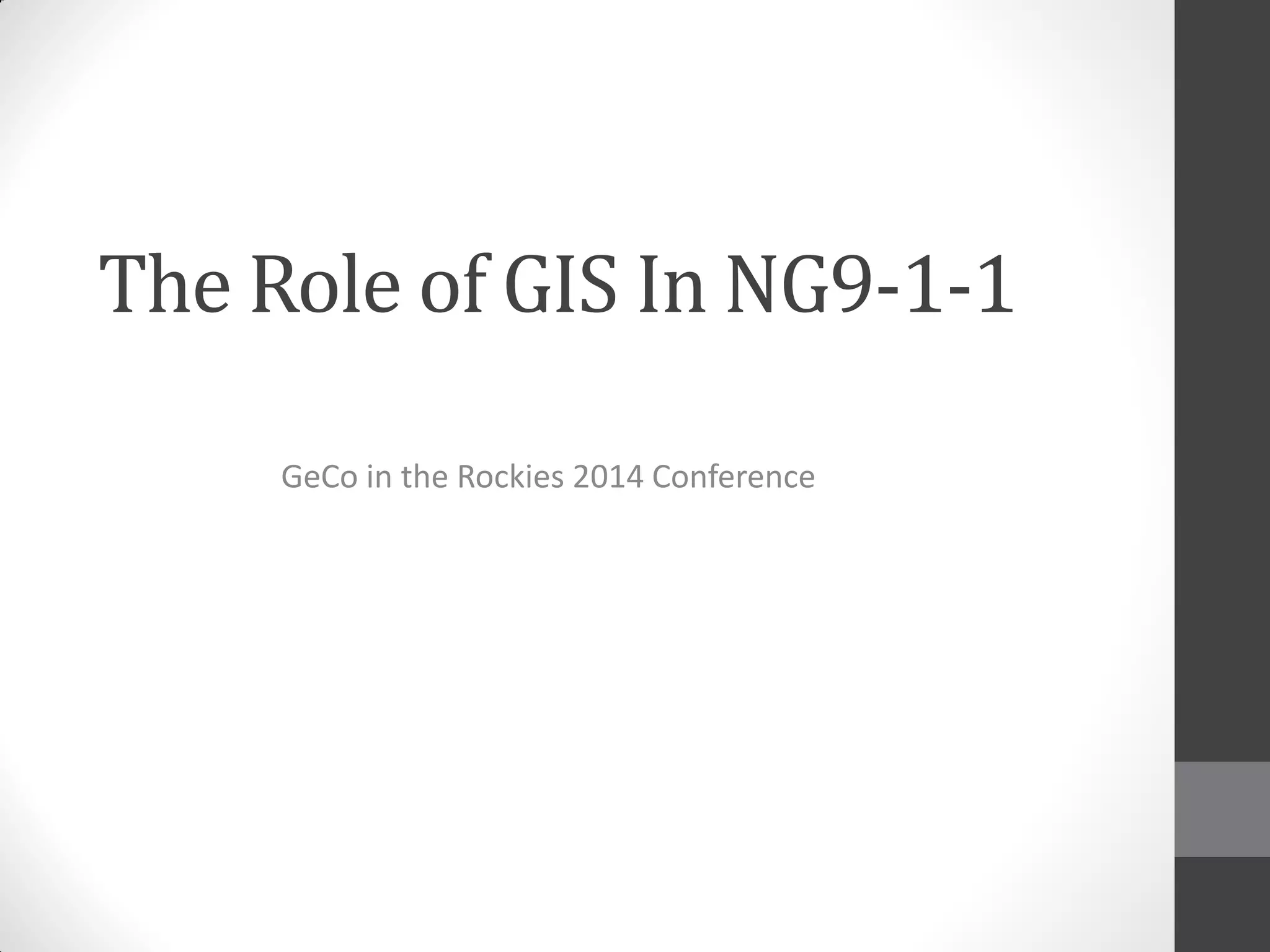 The Role of GIS in NG9-1-1 | PDF