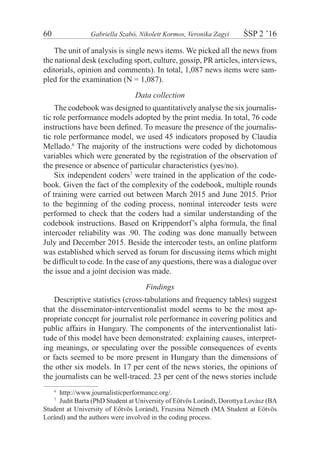 Journalistic role performance – the Hungarian case | PDF