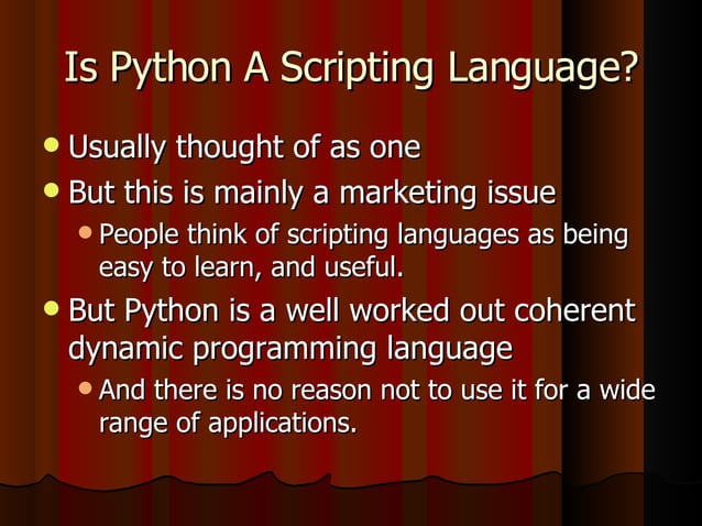 Python Presentation | ODP | Programming Languages | Computing