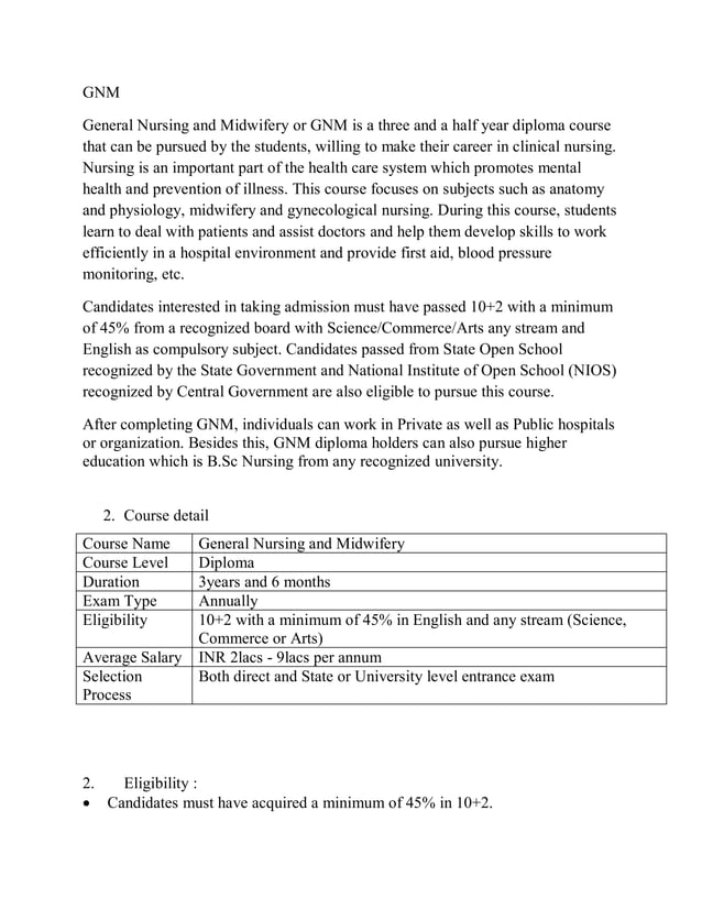 Gnm | PDF | Healthcare Industry | Industries