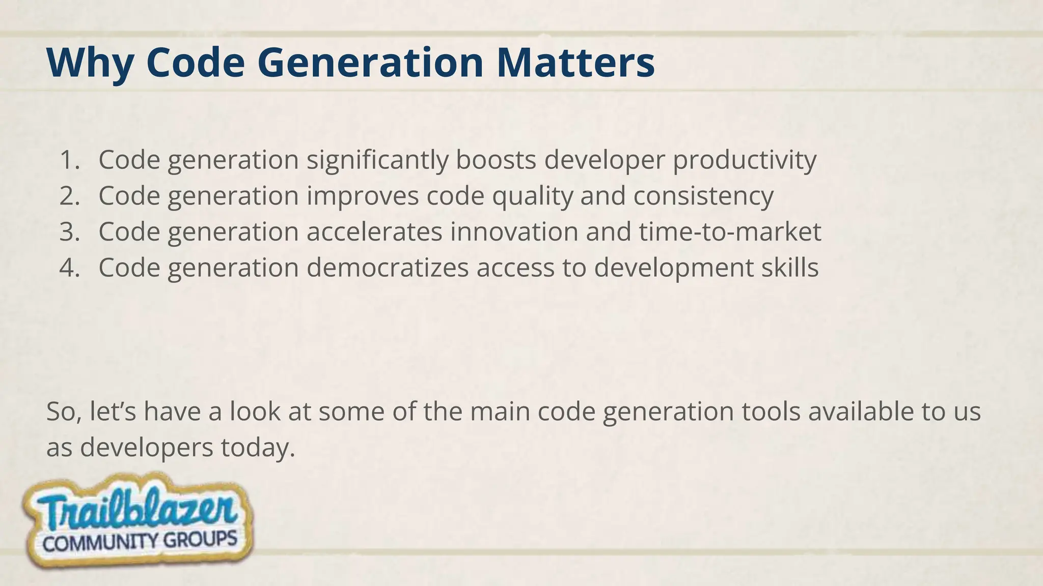 AI in Code Generation - March User Group | PPTX | Web Development ...