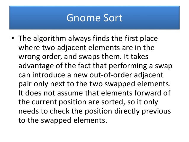 Gnome Sort