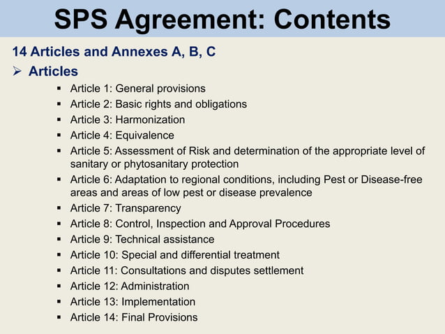 The summary WTO and SPS agreement | PPTX