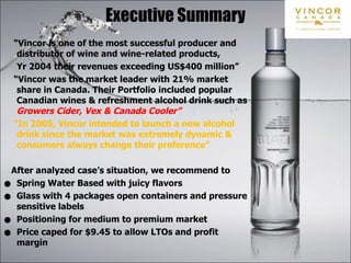 Vincor | PPT | Alcoholic Beverages | Food & Drink