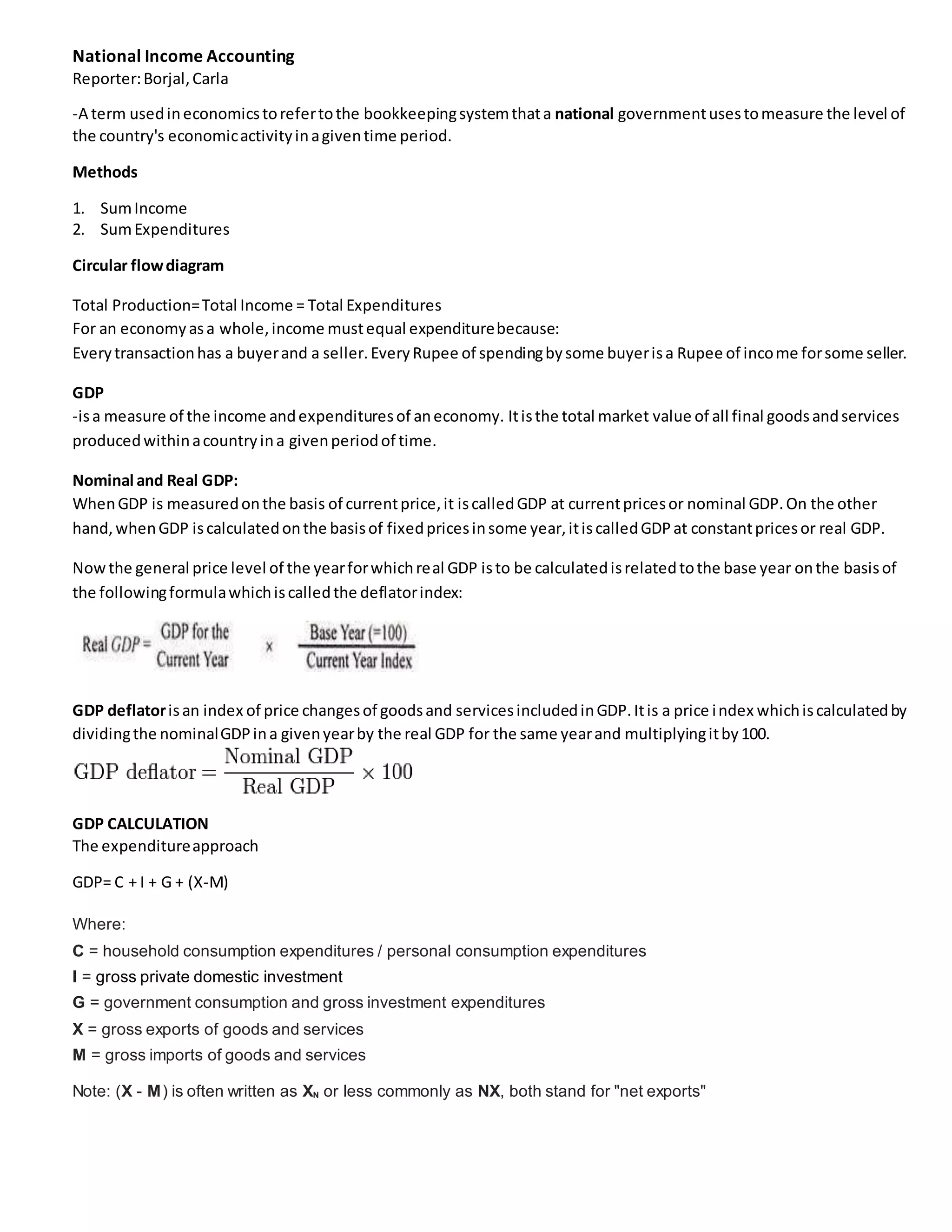 Economics: National Income Accounting | DOCX