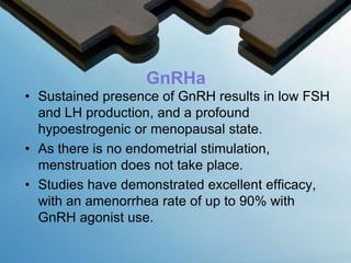 GnRH Analogues in Heavy Menstrual Bleeding | PPTX