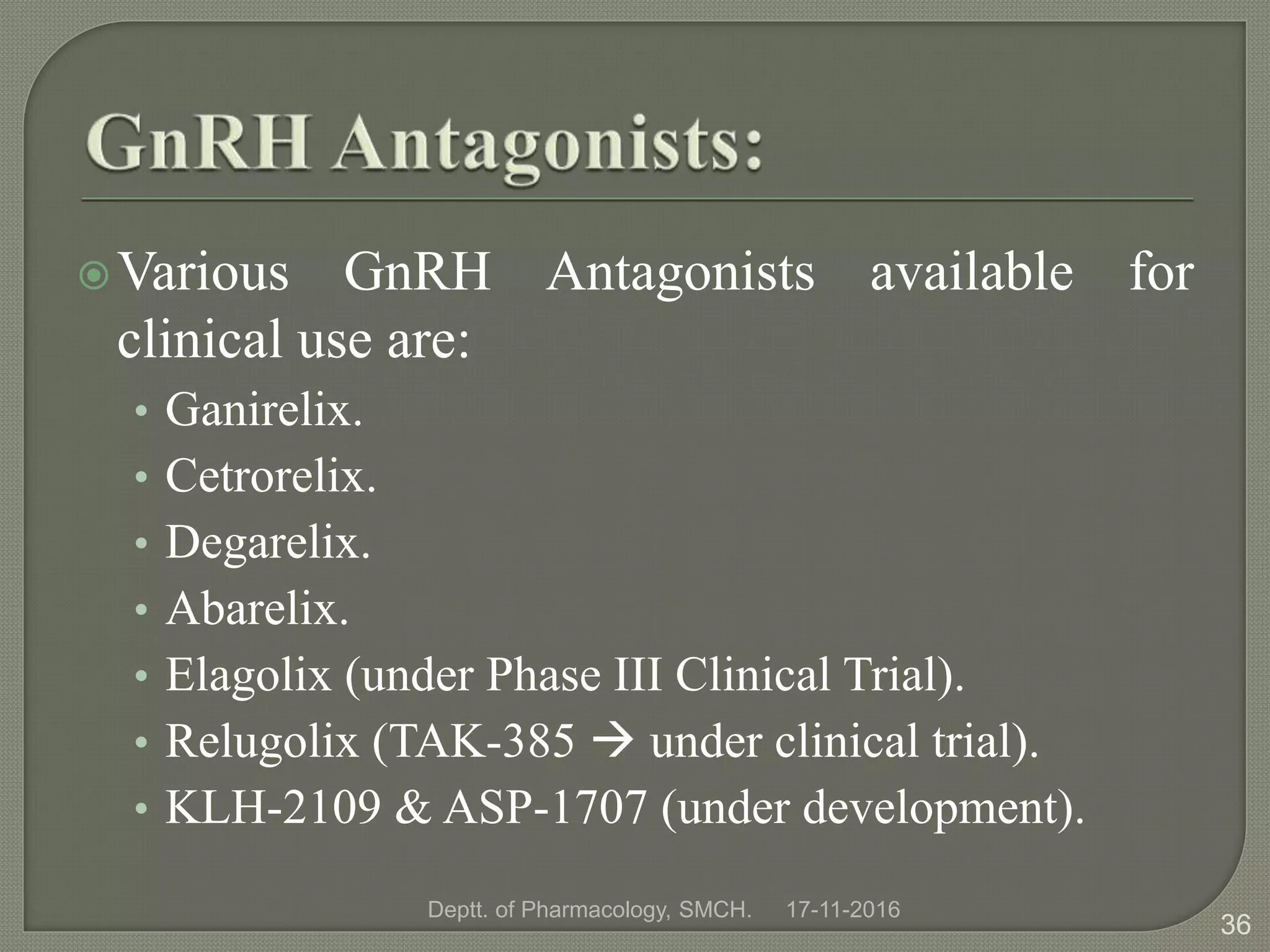 GnRH Agonists & Antagonists | PPTX