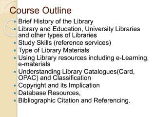 use of library and study skills | PPTX