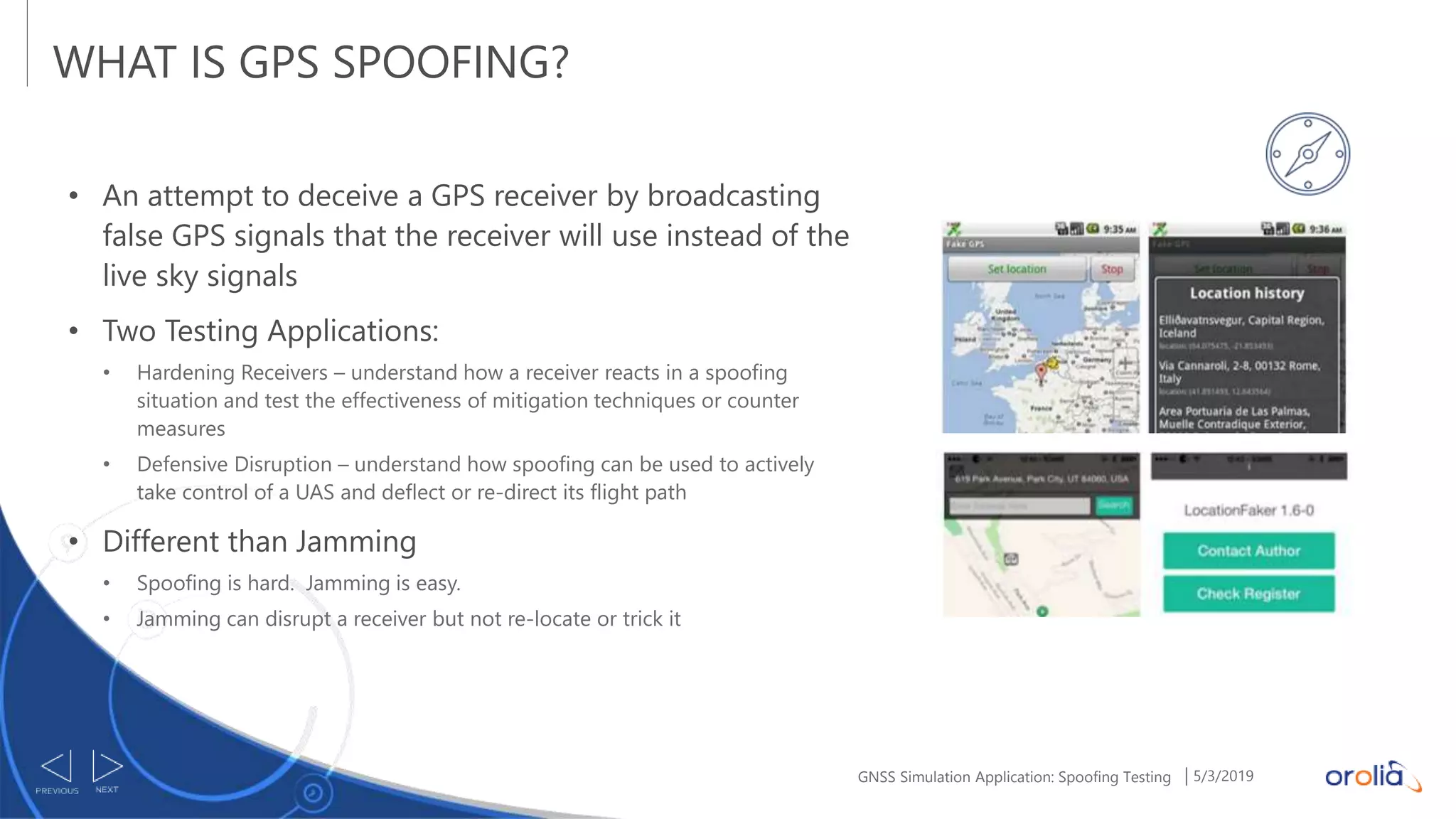 Gnss Simulation Application Spoofing Testing Ppt