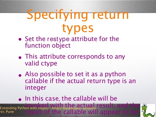 Extending Python with ctypes Extending Python with ctypes