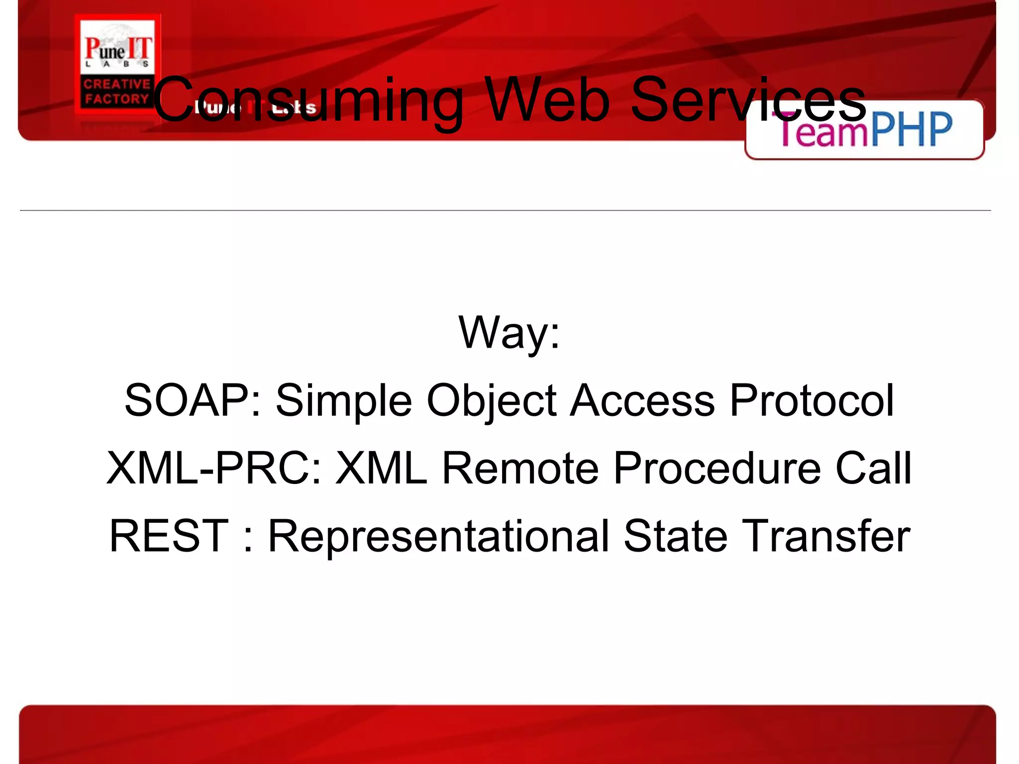 Introduction to web services and how to in php | PPT | Internet | Computing