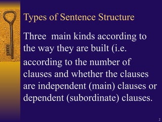 SENTENCE TYPE FOR UPPER FORM PUPILS ESPECIALLY IN SCHOOL | PPTX
