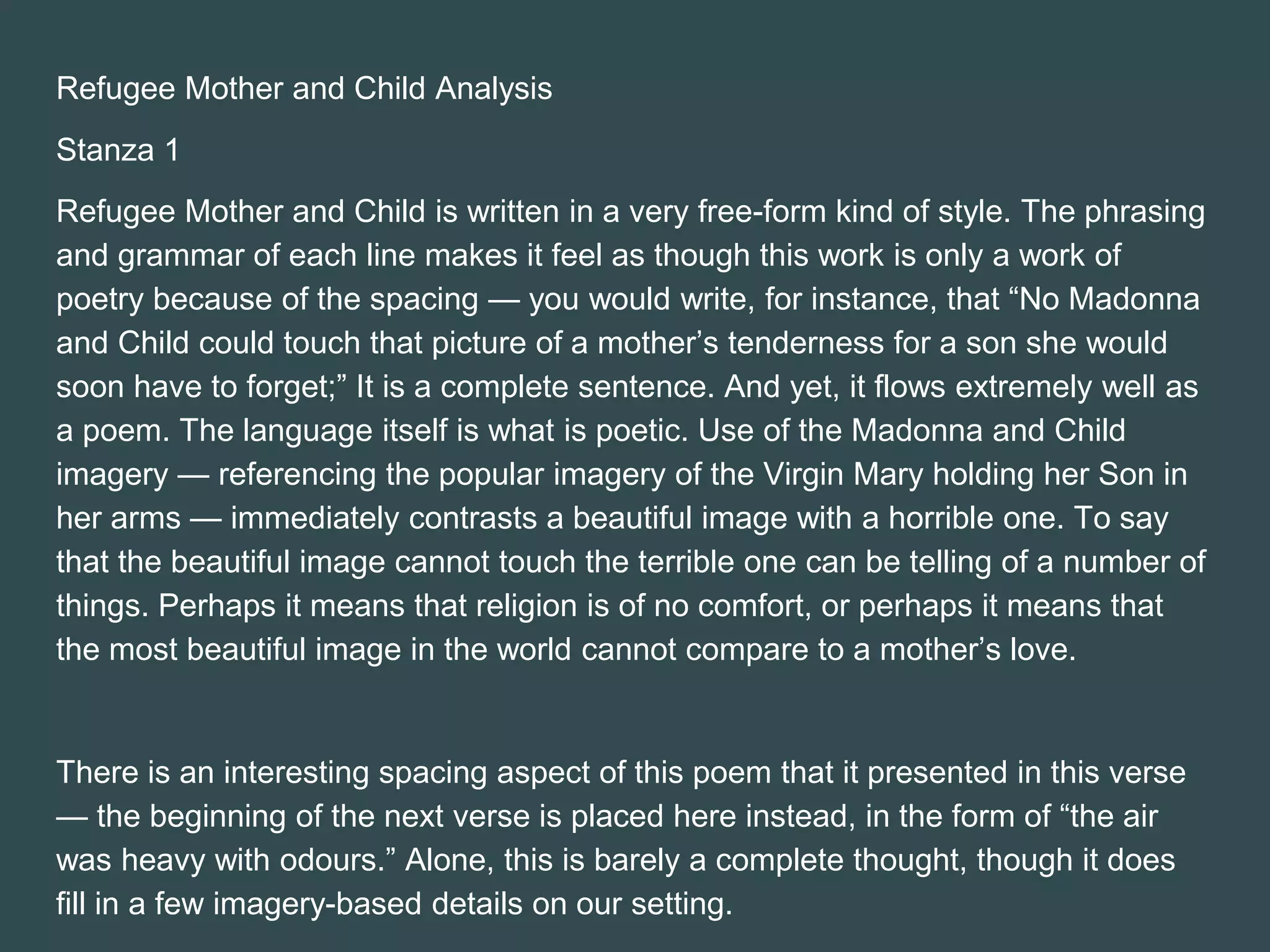 Refugee Mother and Child by Chinua Achebe | PPTX