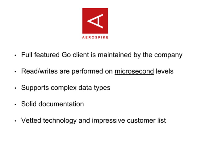 Live Analytics with Go & Aerospike | PPTX | Databases | Computer Software and Applications