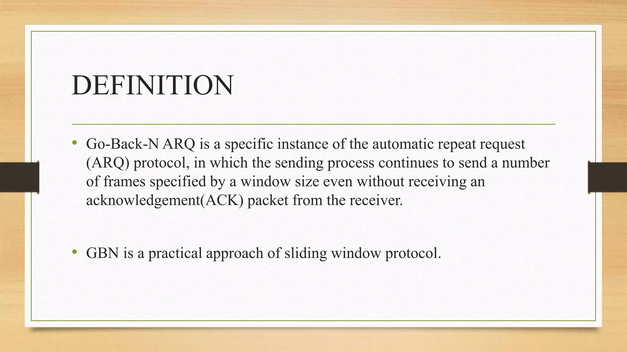 Go Back N Protocol Ppt