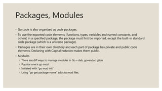 Golang Introduction with C | PPTX | Programming Languages | Computing
