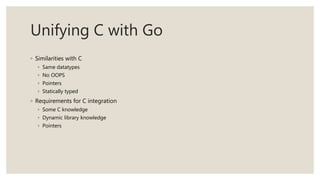 Golang Introduction with C | PPTX | Programming Languages | Computing