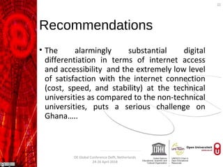 Differentiation in Access to, and the Use and Sharing of (O)ER among ...