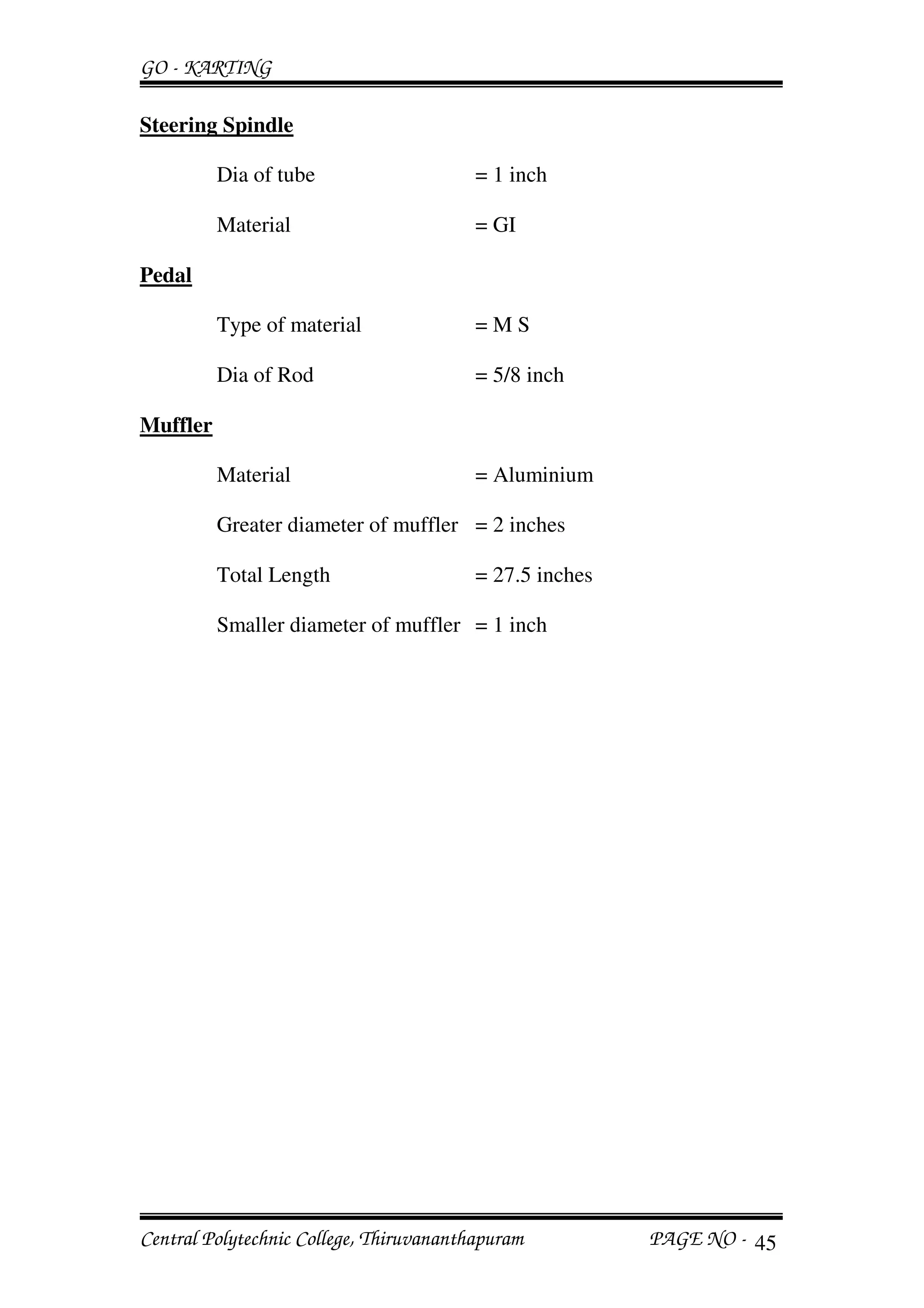 Go Kart Project | PDF