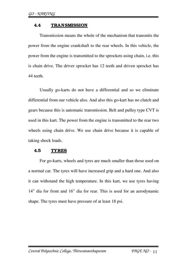 Go Kart Project | PDF
