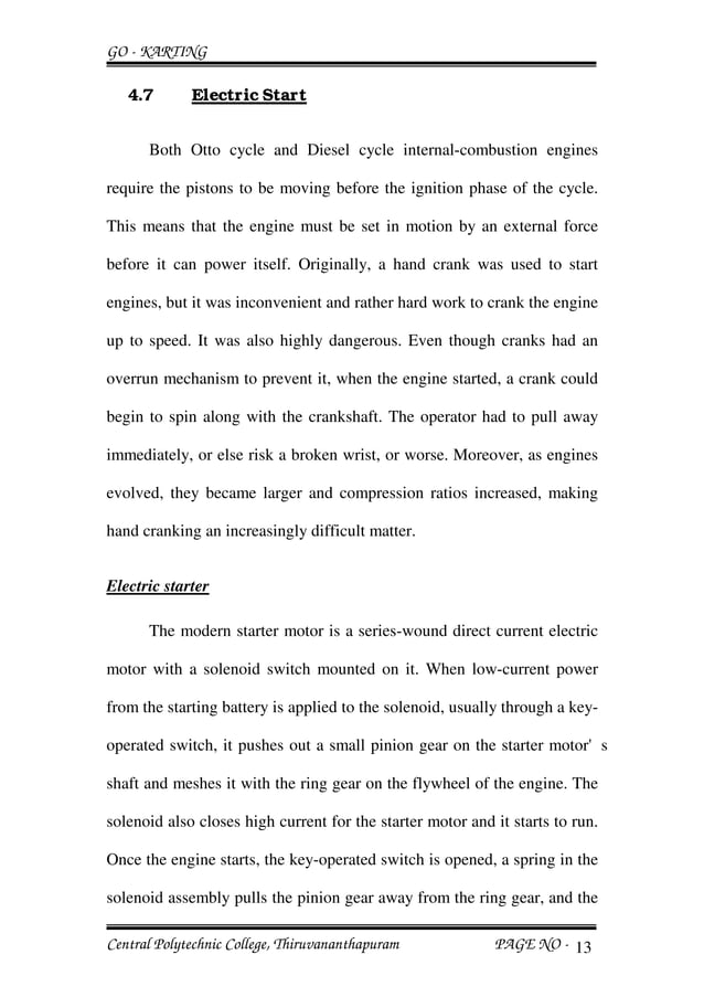 Go Kart Project | PDF