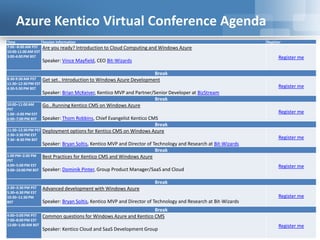 Go…Running Kentico CMS on Windows Azure | PPTX