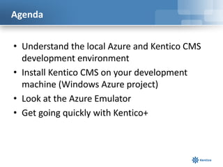 Go…Running Kentico CMS on Windows Azure | PPTX