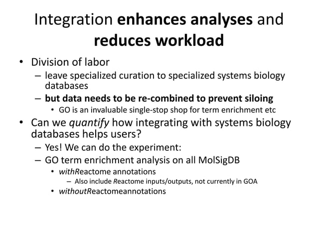 Go pathway-interaction-integration | PPTX | Databases | Computer Software and Applications