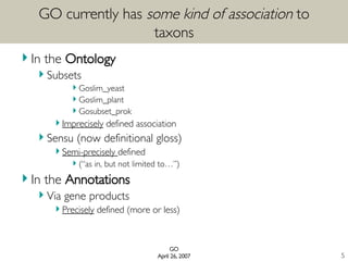 GO Sensu Term and Taxonomy (Apr 2007) | PPT