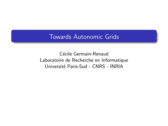 Towards Autonomic Grids | PPT