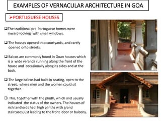 Vernacular Architecture of Goa | PPTX