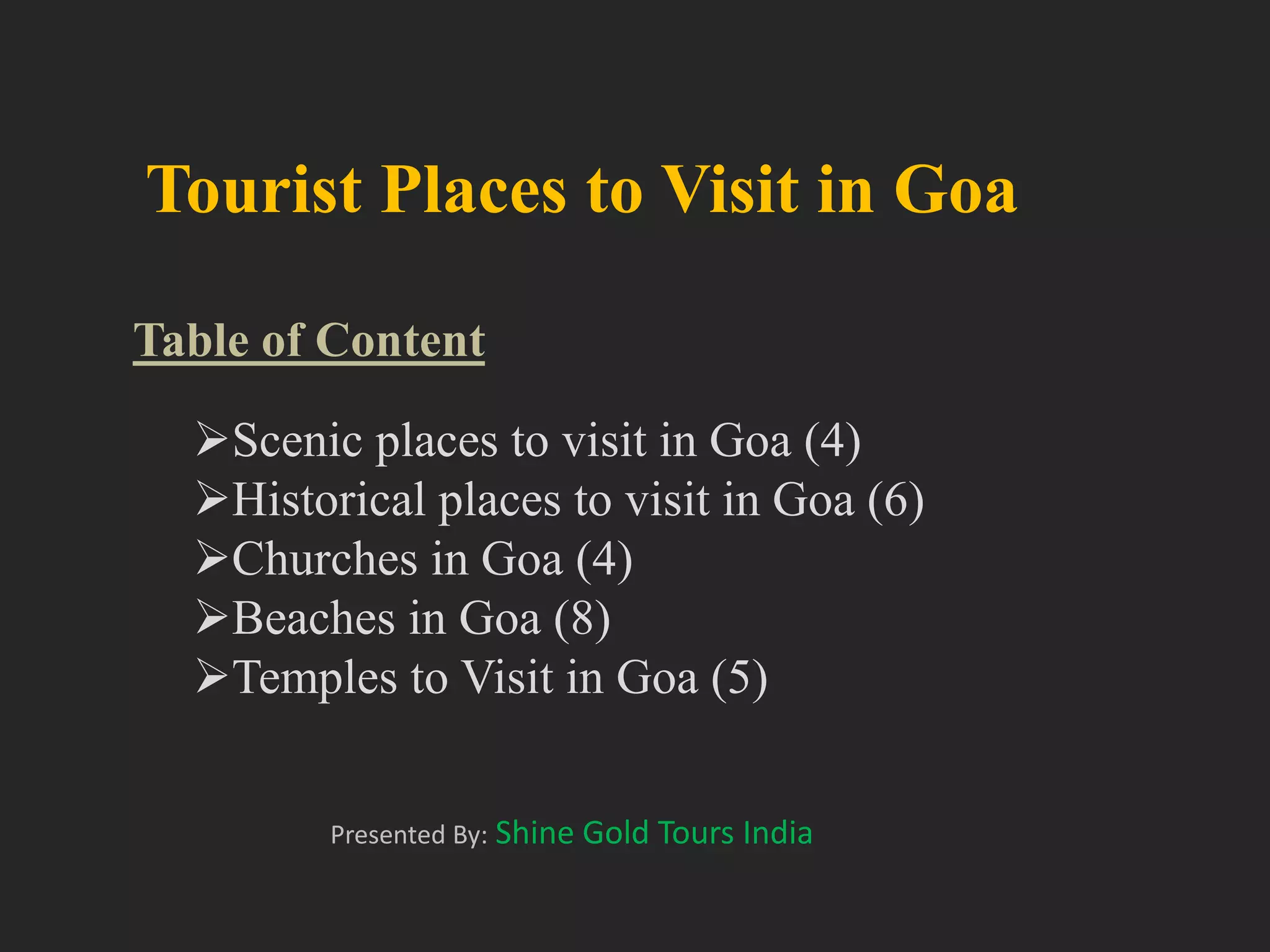 28 Places You Must Visit in Goa | PPTX