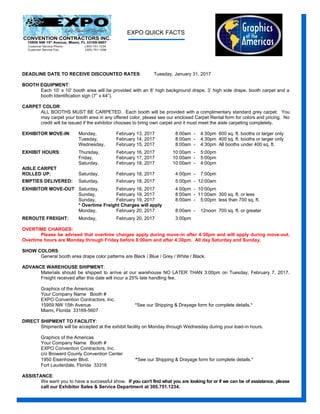 GOAexpo 2017 Exhibitor Service Manual PDF | PDF