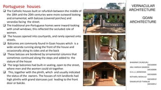 Goa vernacular architecture | PPTX