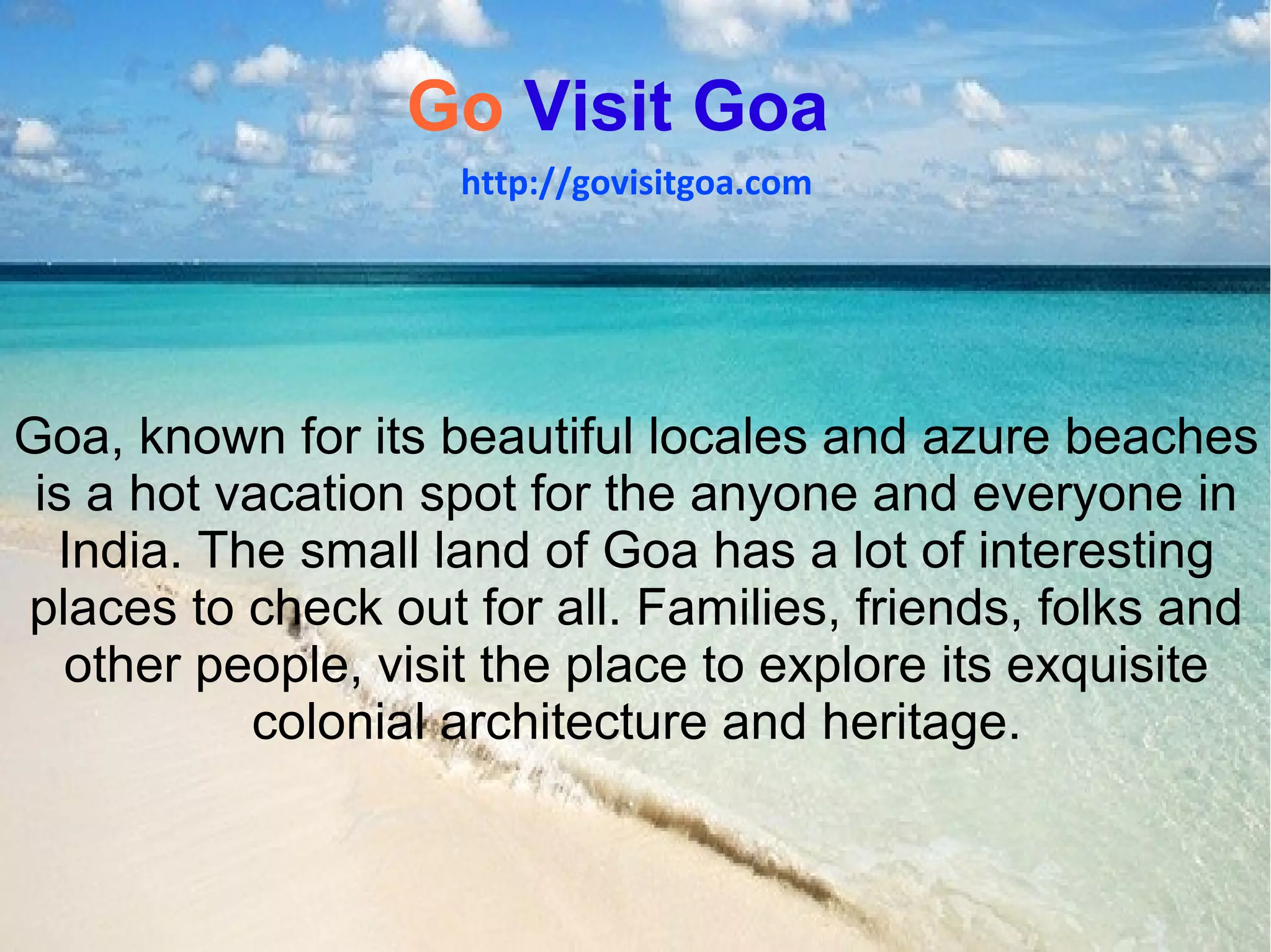 Goa beaches go visit goa | PPT