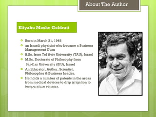 Goal - Eliyahu Moshe Goldratt | PPT