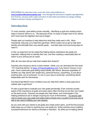 Goal Setting For Coaches | PDF