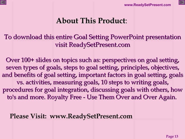 GOAL SETTING POWERPOINT | PPT