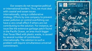 Sustainable development Goal 14: Conserve and sustain the oceans, seas ...