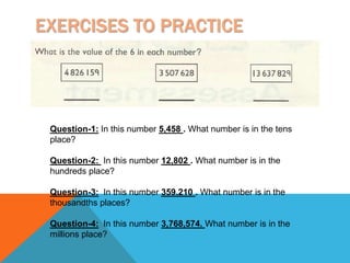 PLACE VALUE TO MILLIONS | PPTX